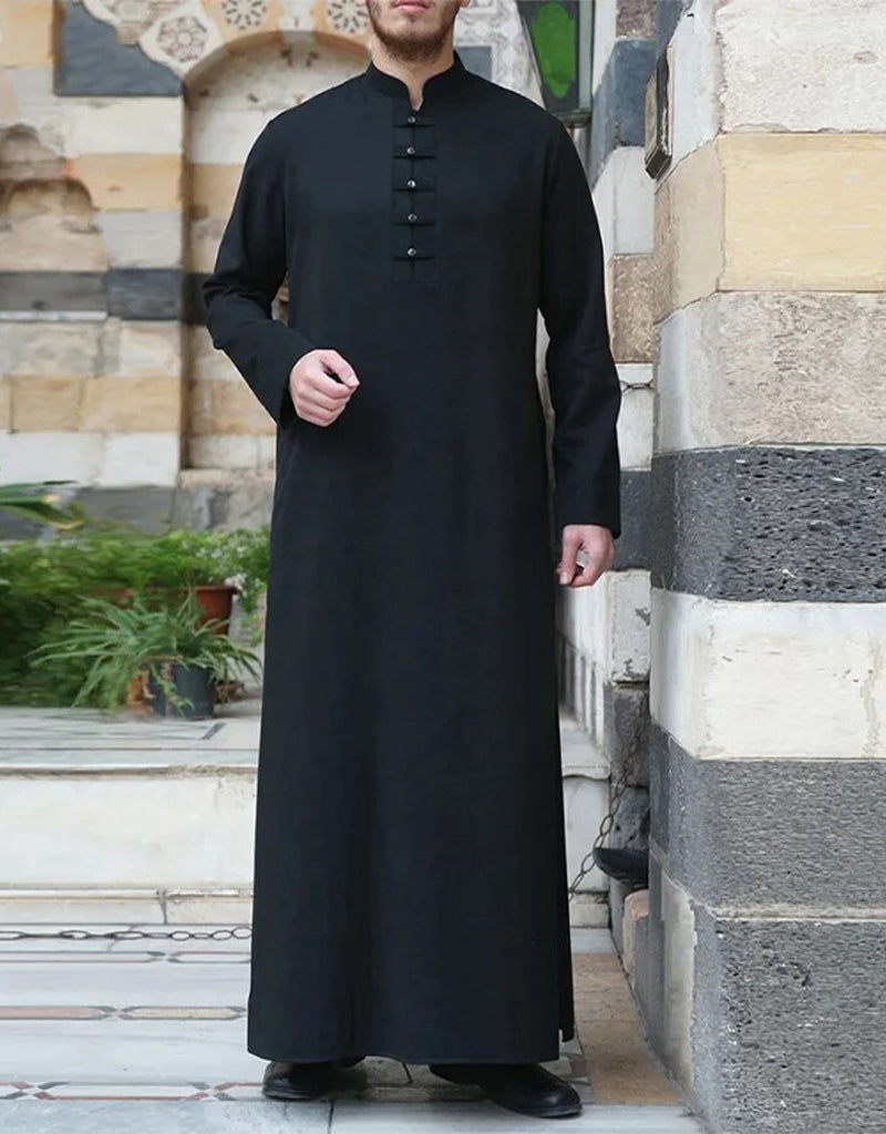 Eid Outfit for Men Jubba Thobe in Solid Colors – Arabic attire