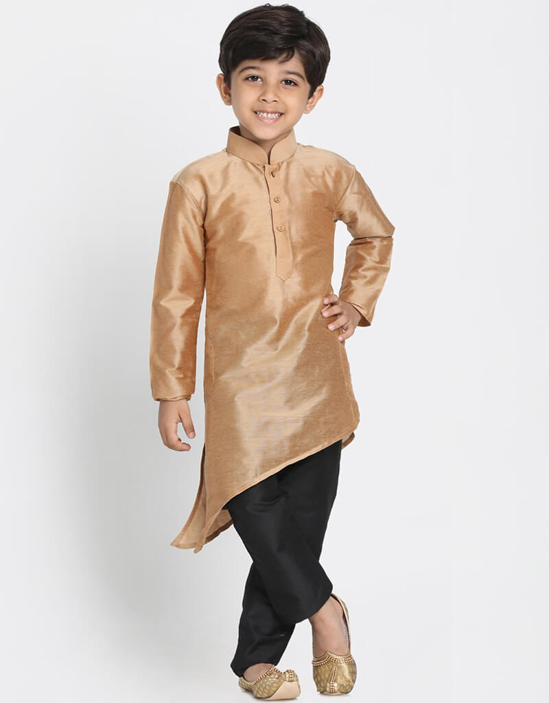 Chiku Kurta Pajama Dhupion Silk Brown Embroidery – Arabic attire