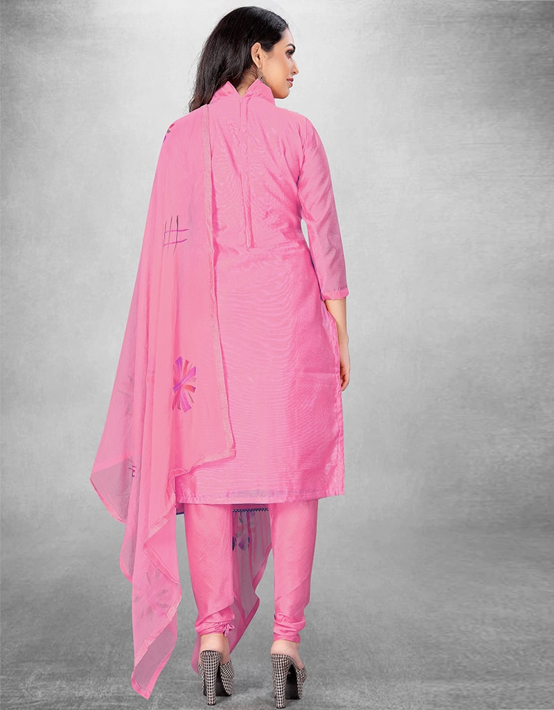 Light Pink Pure Modal Chudidar Suit Pink Embroidery Work – Arabic attire