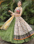 Multi Color Slub Cotton Lehenga Choli Green Heavy Digital Print with ...
