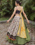 Multi Color Slub Cotton Lehenga Choli Green Heavy Digital Print with ...
