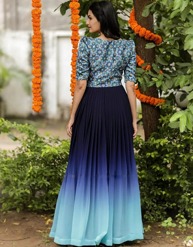 Multi Designer Function Wear Heavy Readymade Gown Multi Digital Print ...