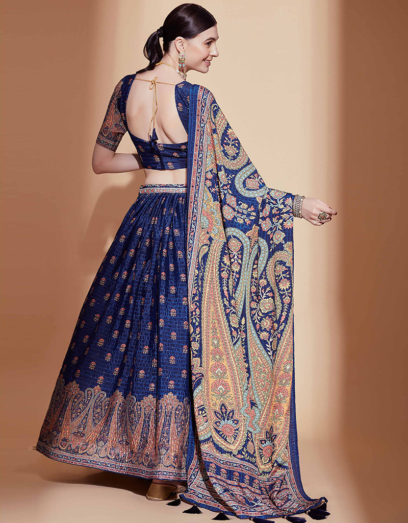 Party Wear Chinon Heavy Lehenga Choli Collection Blue Chinon Lehenga ...