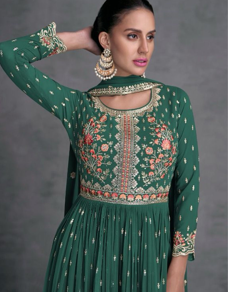 Traditional Function Wear Readymade Suit Collection Mint Real Georgette ...