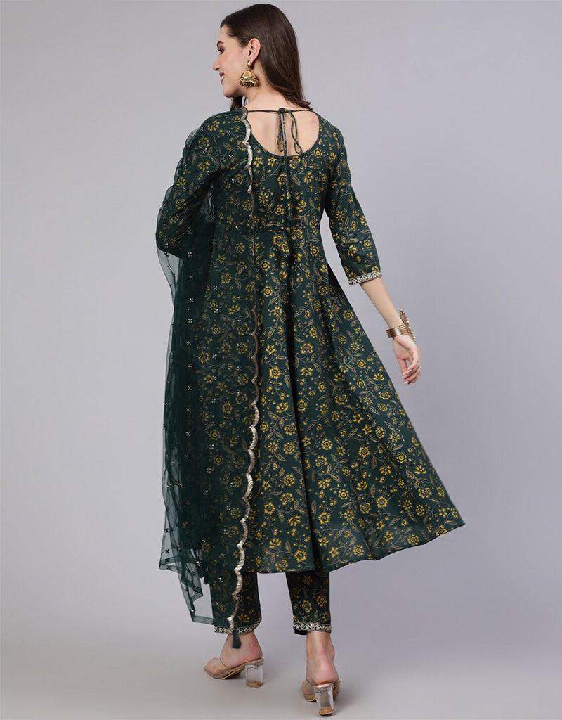 Timber Green Pure Cotton Suit Pant Timber Green Digital Printed Work ...