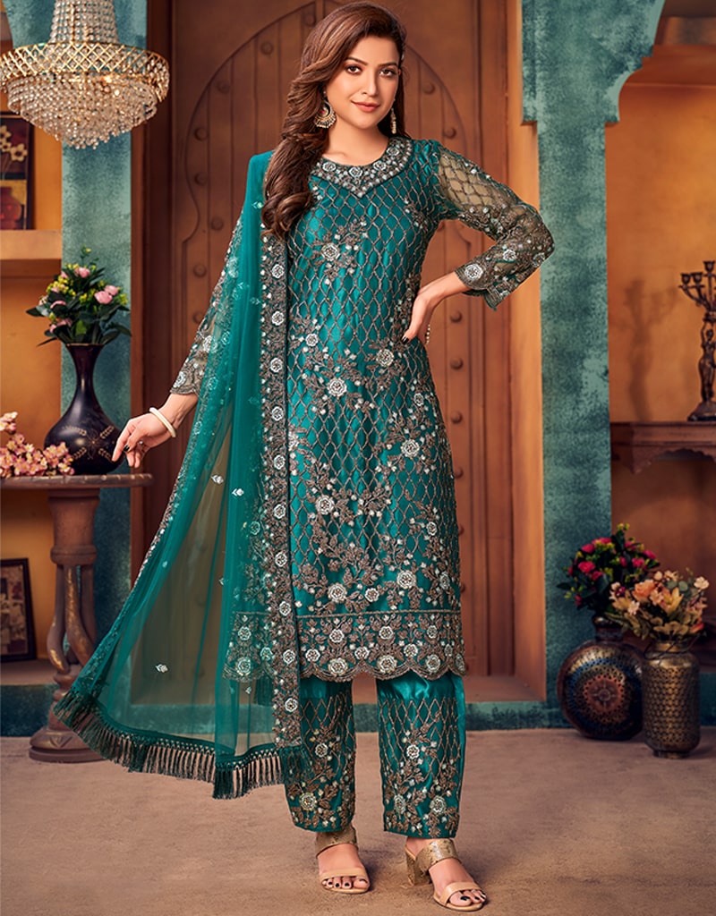 Rama Net Pant Suit Rama Embroidery Work DF-2400-2413 – Arabic attire