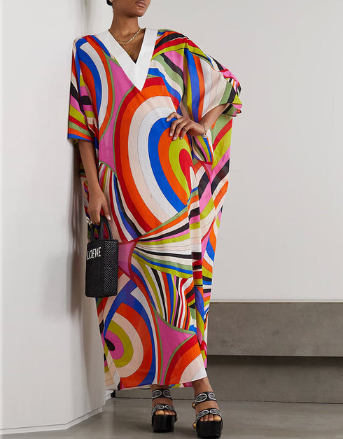 Multi Color Heavy Designer Heavy Fency Maxi Dress Blue Digital Printed ...