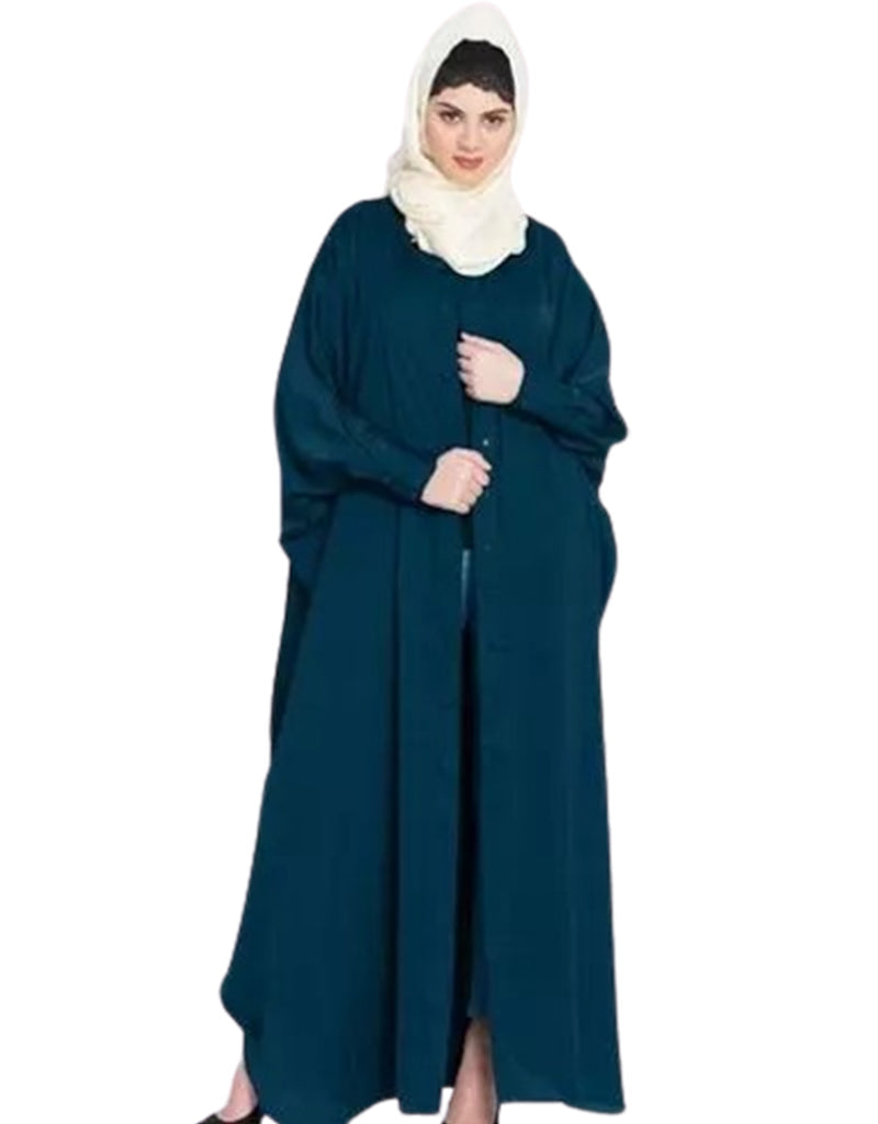 Islamic Butterfly Kaftan with Self-Button Cuffs and Front Opening In ...