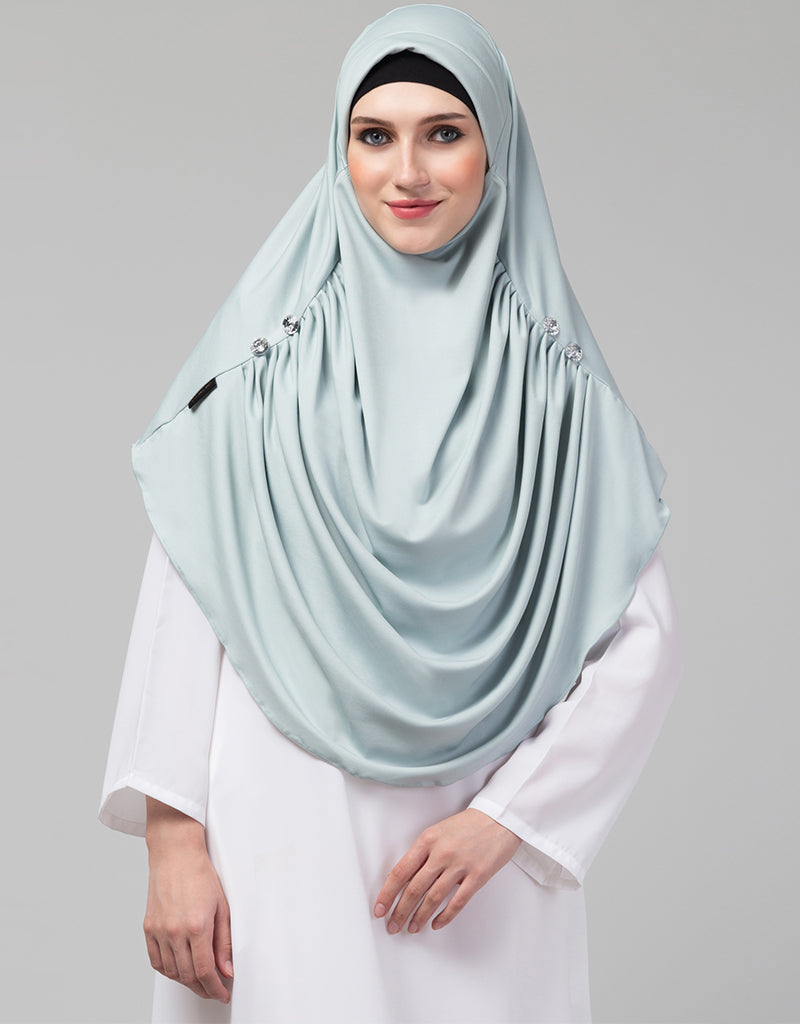 Sky Sage Polyester Knits Head Covers Hijab Green – Arabic attire