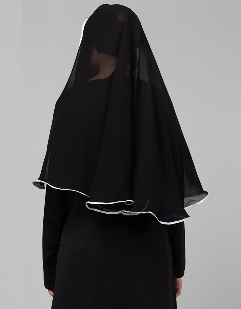 Black Georgette Head Covers Hijab Black – Arabic attire