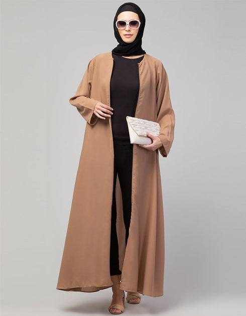 Dubai Basic Abaya with Front Zipper for Daily Wear in the Color Skin ...