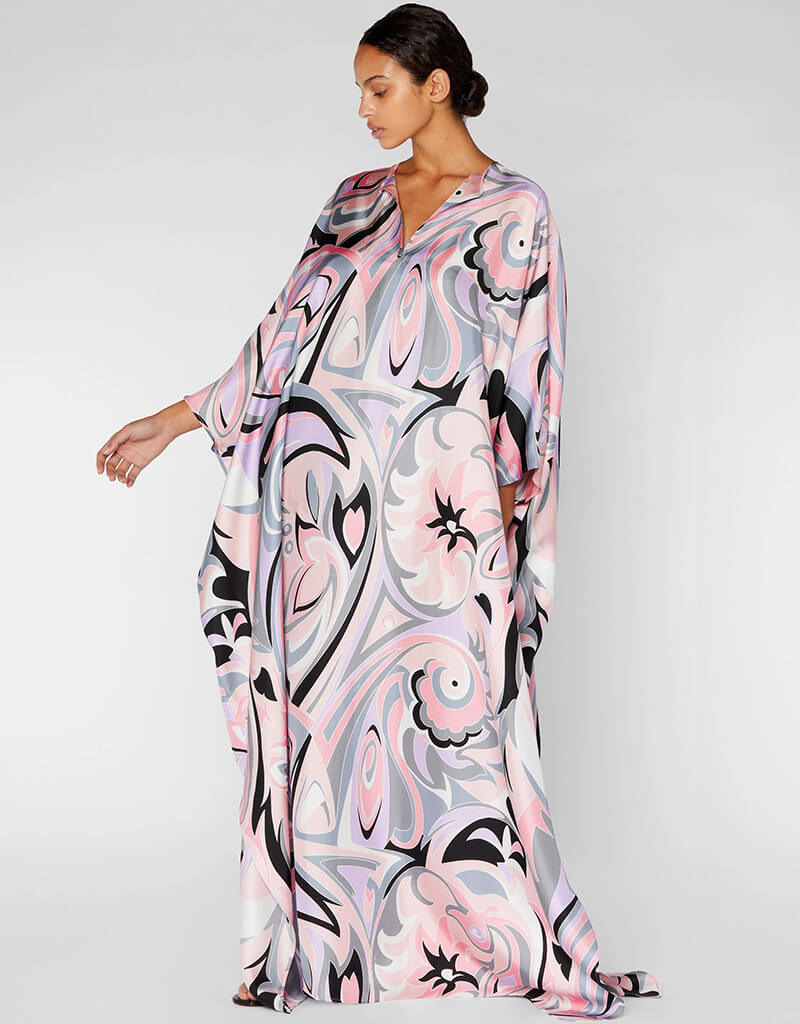 Carousel Pink Heavy Designer Digital Printed Maxi Style Dress Pink ...