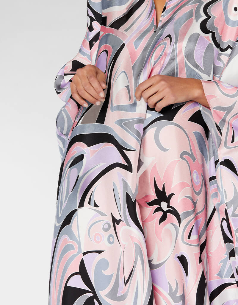 Carousel Pink Heavy Designer Digital Printed Maxi Style Dress Pink ...