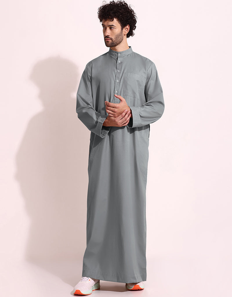 Grey Thobes Mulburry Cotton Digital Printed Work Grey Digital Printed ...