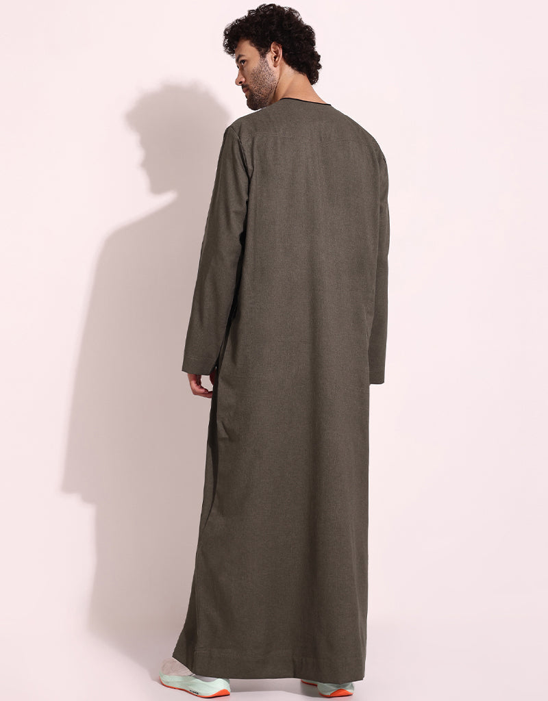 Brown Thobes Twill Digital Printed Work Brown Digital Printed Work ...