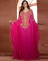 Chic Pink net Hand made heavy golden Embroidery Farasha Farasha, Copper ...