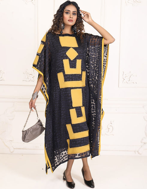 Modest Black color Brasso Kaftan Kaftan, Golden, Brasso, Handmade ...