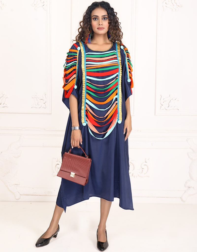 Arabic Nile Blue Color Georette Farasha Kaftan Farasha, Multi ...