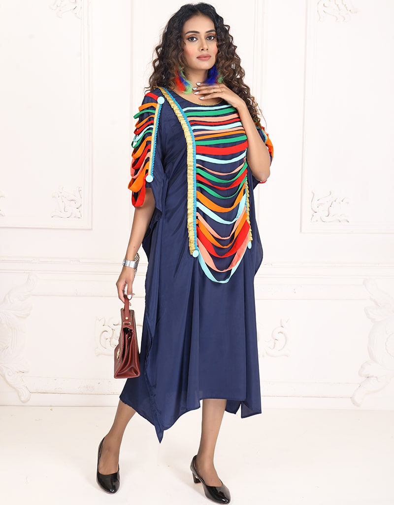 Arabic Nile Blue Color Georette Farasha Kaftan Farasha, Multi ...