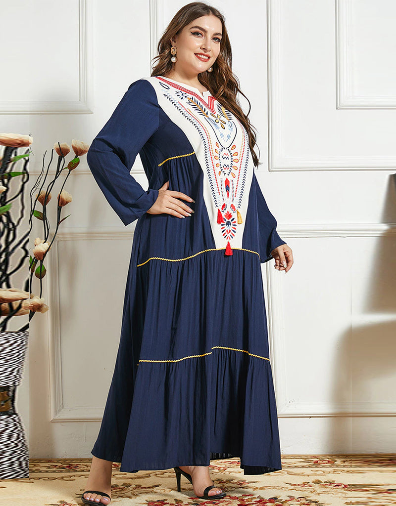 Modest Plus Size Long Dress for Women – Arabic attire