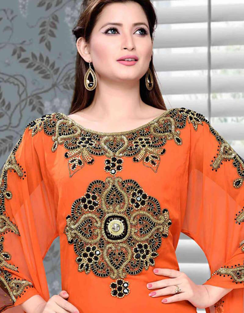 copper beautiful kaftan Orange Color – Arabic attire