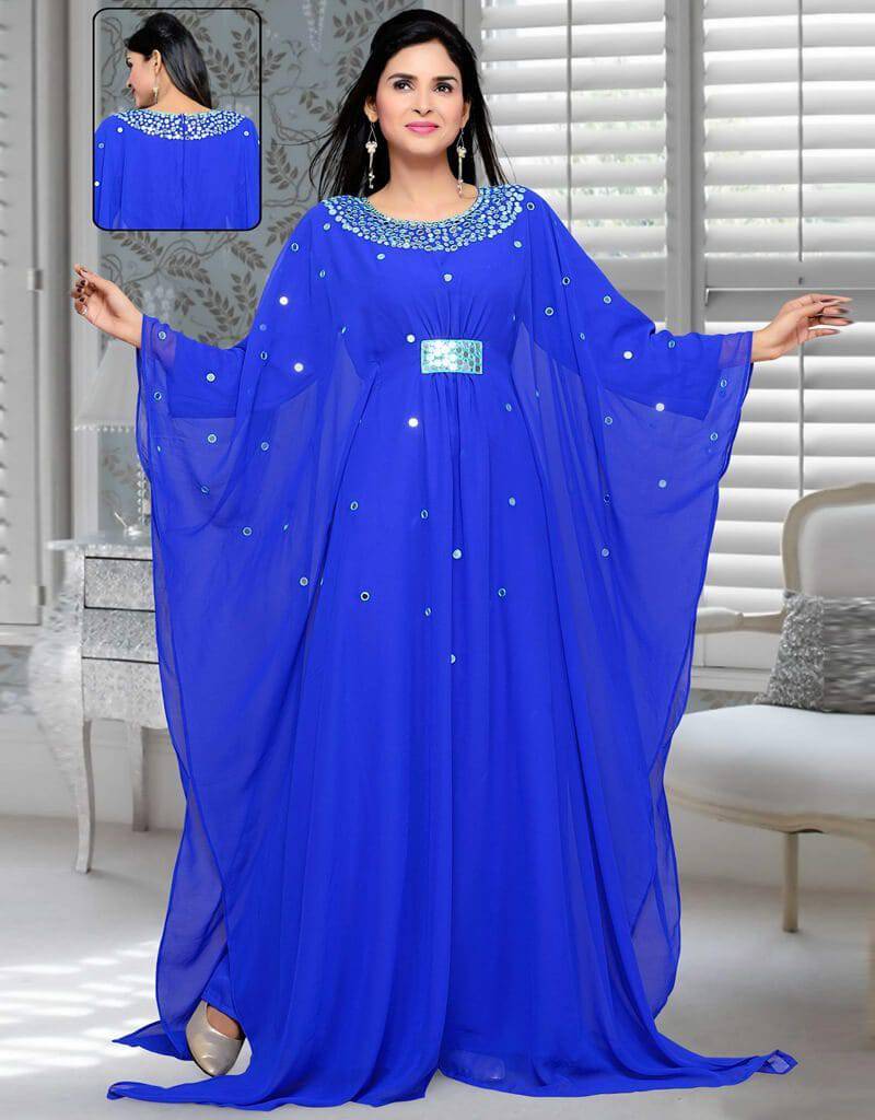 Designer butterfly style farasha Blue Color – Arabic attire