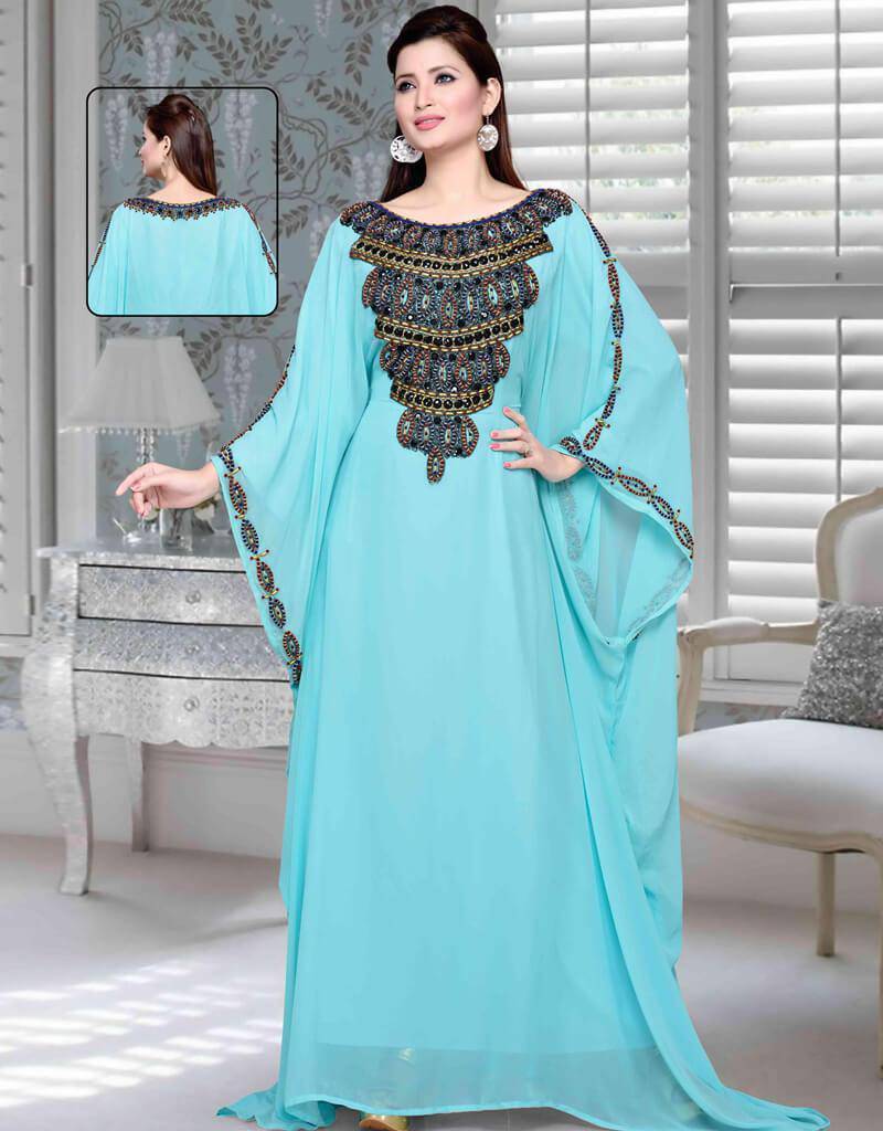 Farasha type kaftan dress Blue Color, Dubai Style, Farasha Style ...
