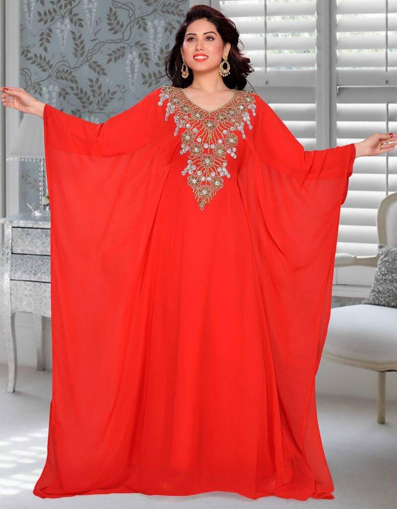 Innovate Embroidered Kaftan muslim Farasha Style, Georgette Fabric ...