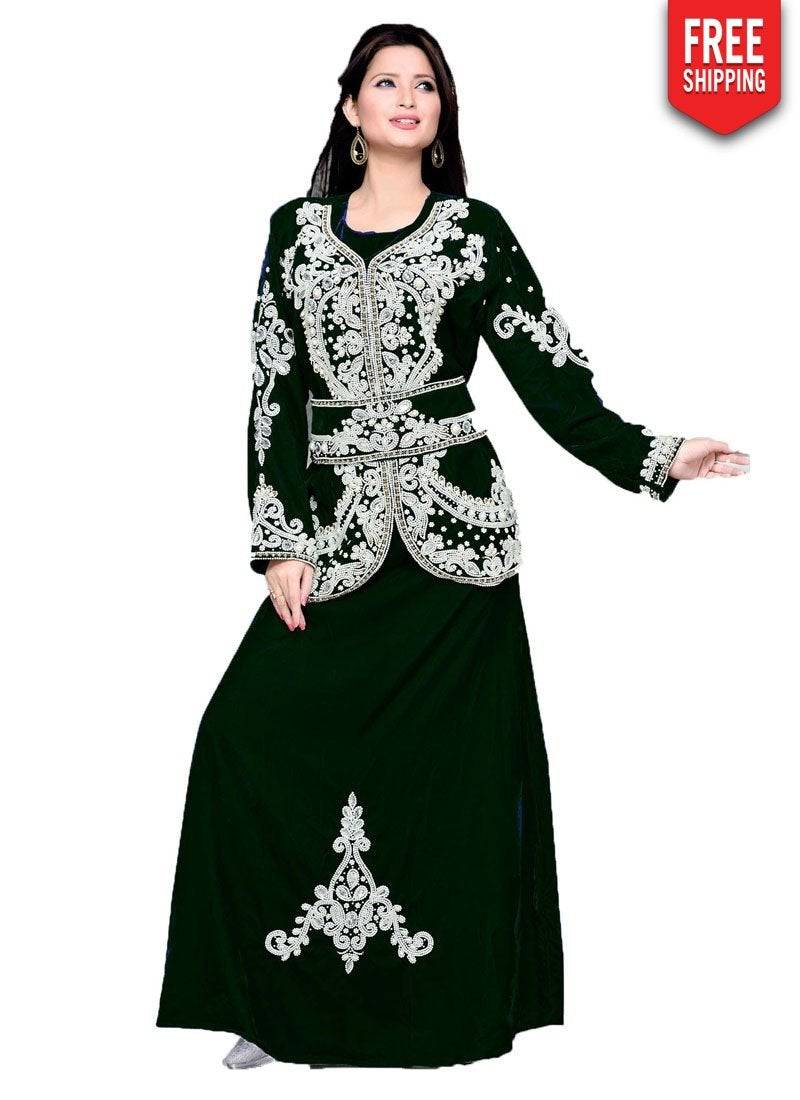 Jacket kaftan with belt Blue Color, Jacket Style, Velvet Fabric ...