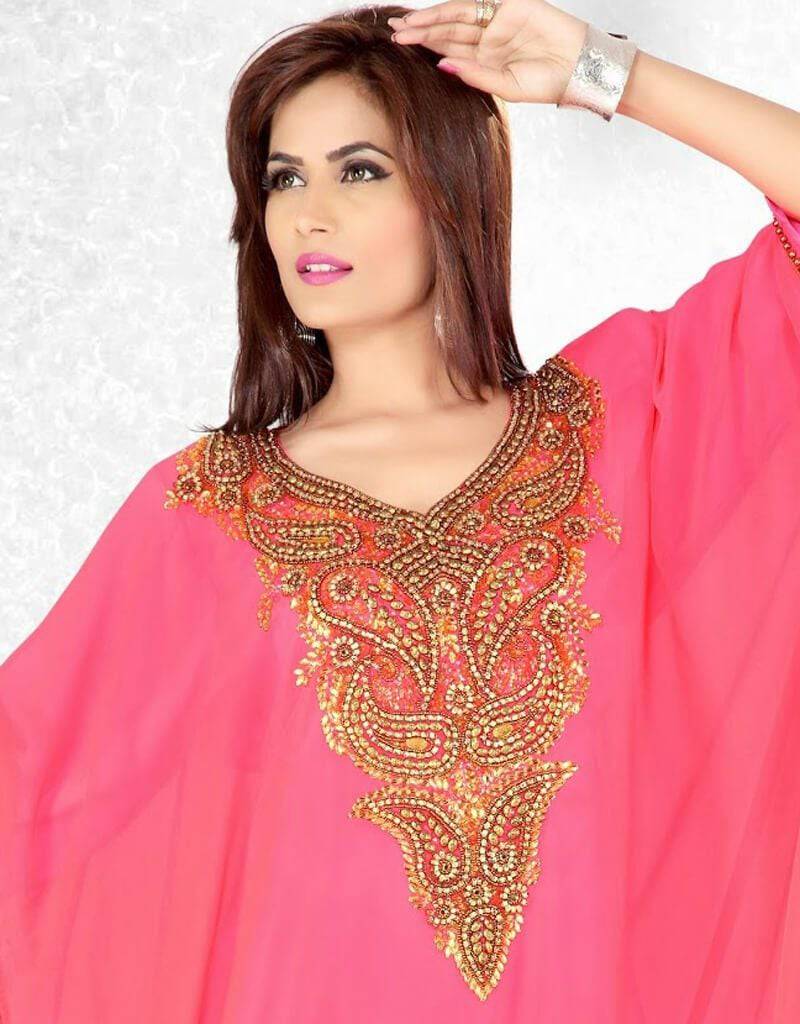 Trendy Farasha Kaftan Farasha Style, Pink Color – Arabic attire