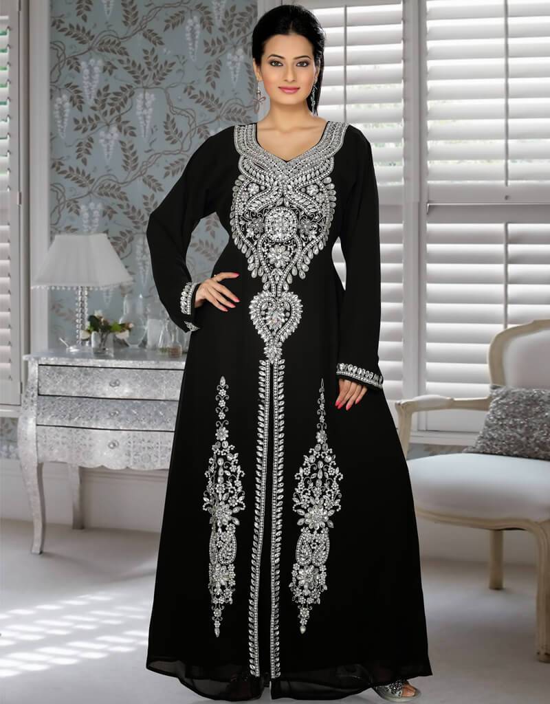 Vivacious Embroidered Islamic Kaftans Black Color – Arabic attire