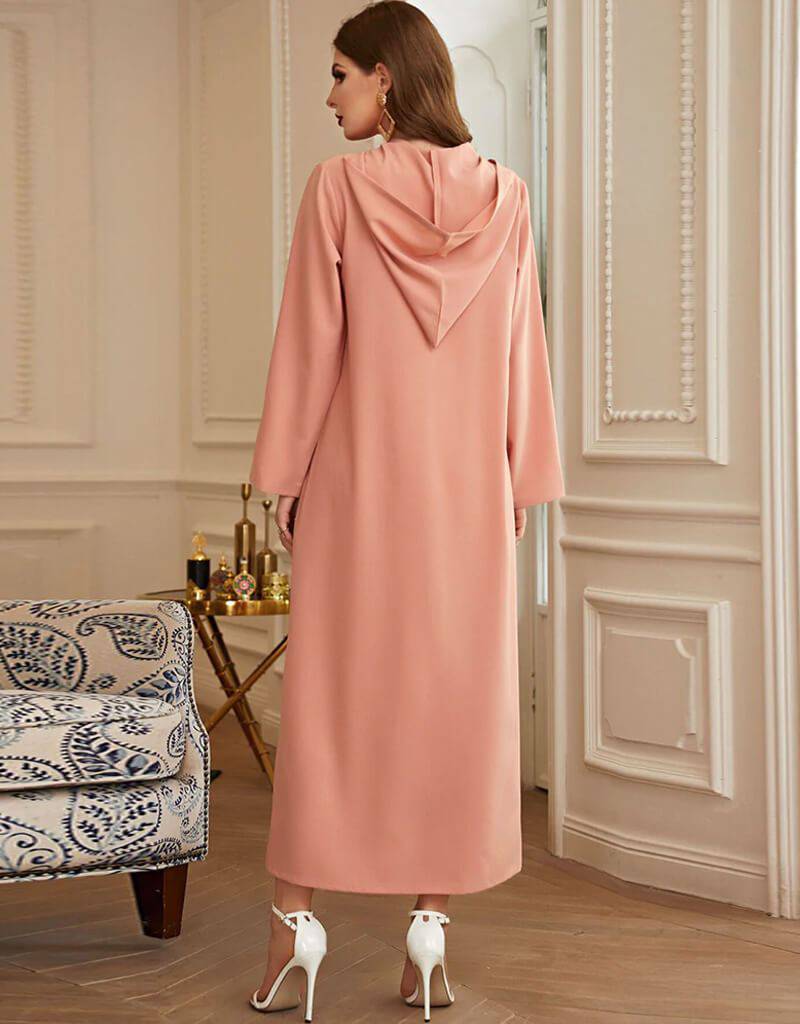 Full sleeve Golden Embroidery pattern Maxi Dress – Arabic attire