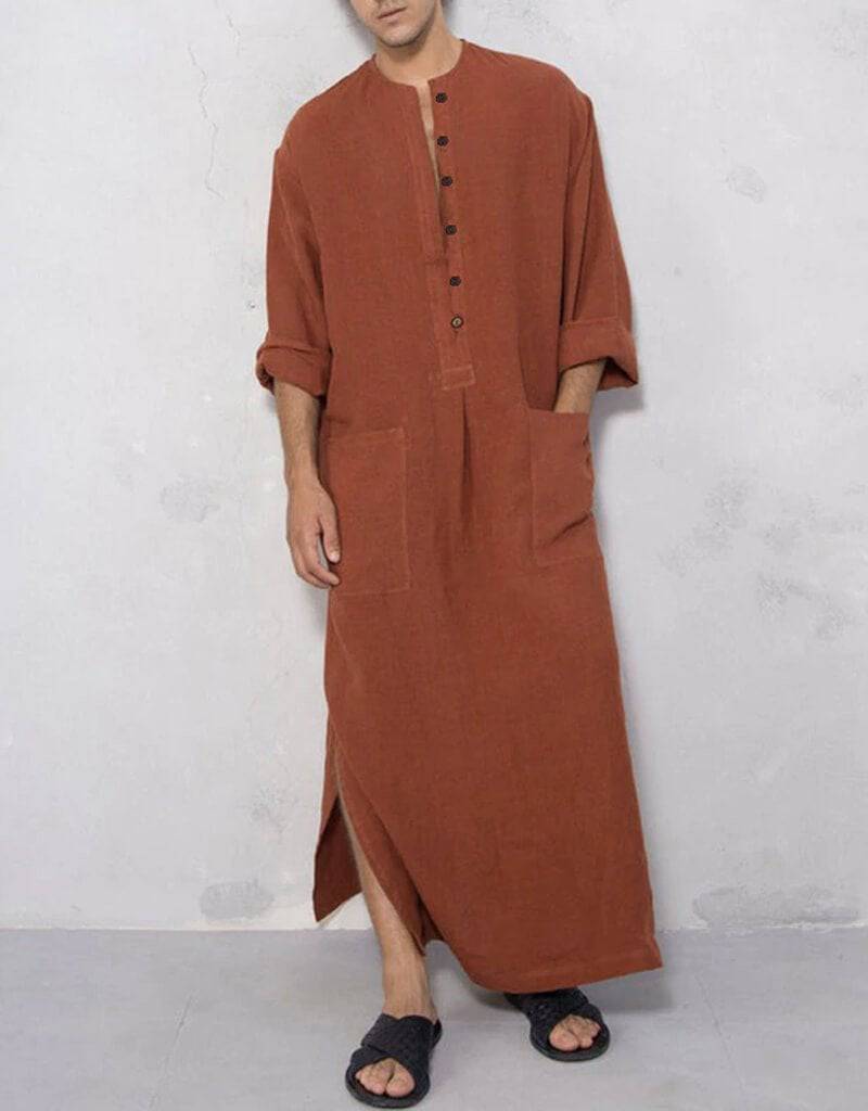 Arabic Jubba Solid Pockets Robes – Arabic attire