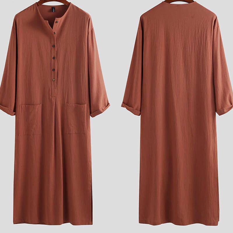 Arabic Jubba Solid Pockets Robes – Arabic attire