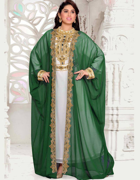 Front Open Jacket Style Kaftan Neavy Blue Color, Georgette Fabric ...