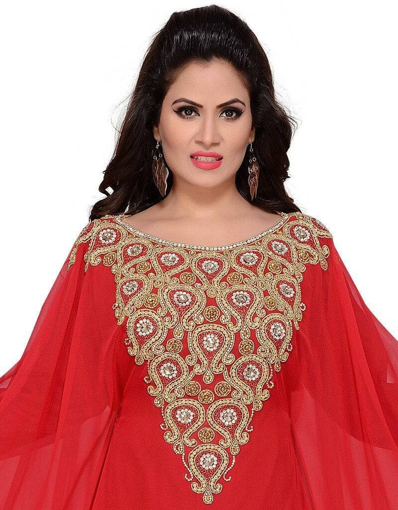 Muslim Embroidered farasha party dress Farasha Style, Georgette Fabric ...