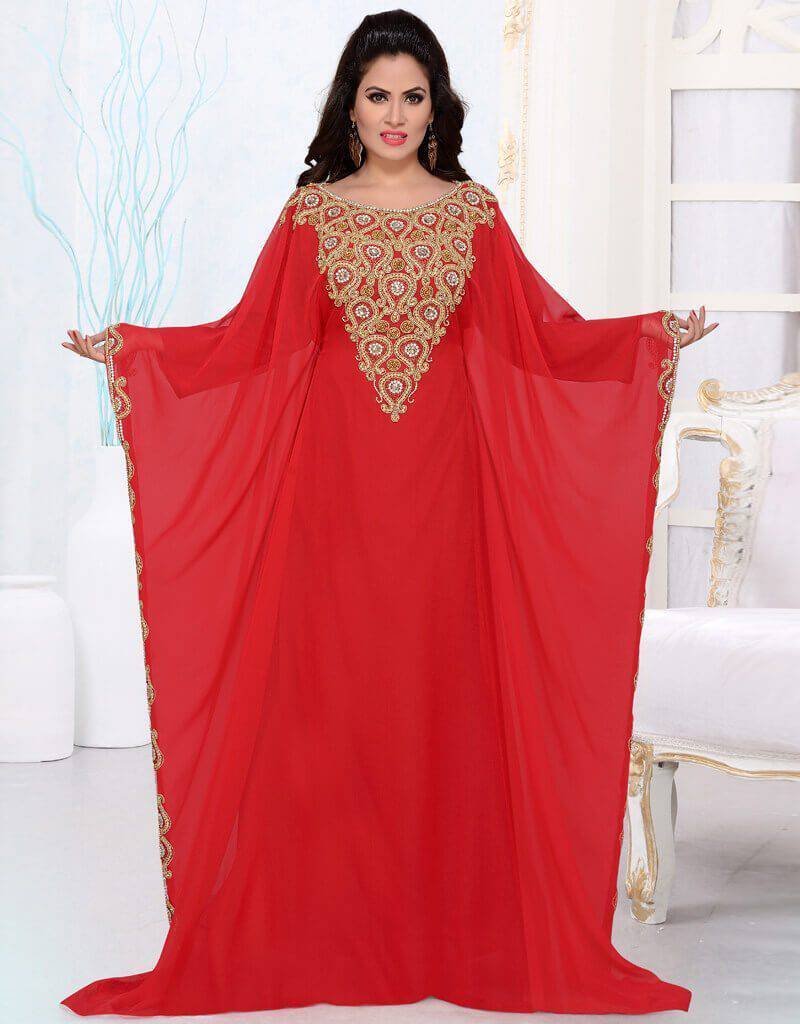 Muslim Embroidered farasha party dress Farasha Style, Georgette Fabric ...