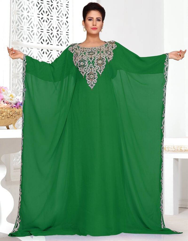 Stone work festive farasha Blue Color, Farasha Style, Georgette Fabric ...