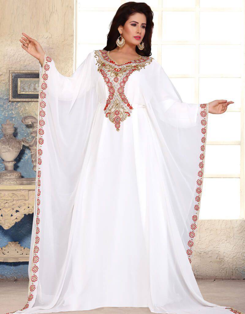 Two side open farasha dress Farasha Style, Georgette Fabric, Golden ...